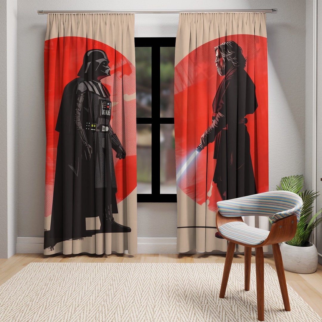 Obi Wan Kenobi and Darth Vader Curtains,jedi Obi Wan Drape,star Wars ...