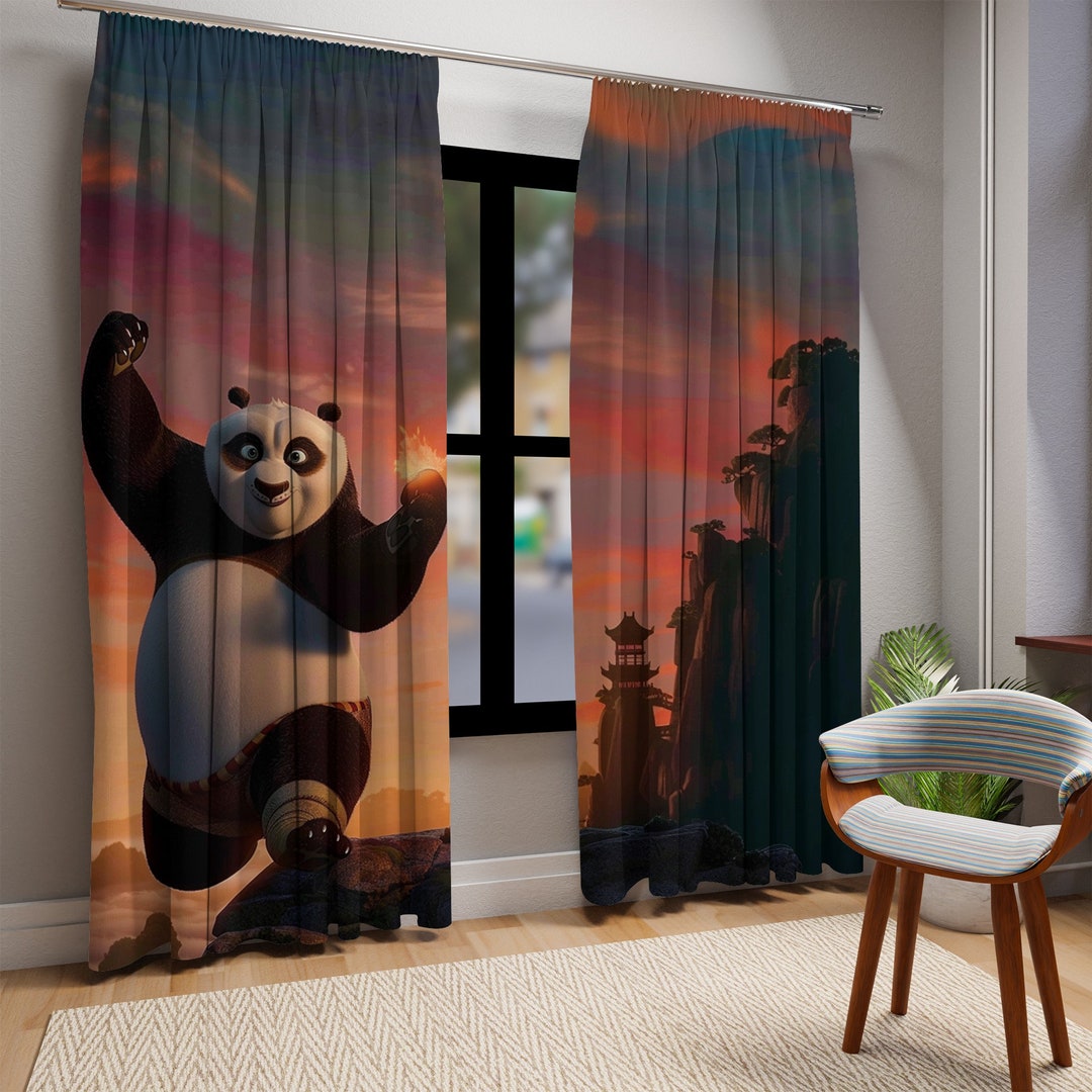 Kung Fu Panda Curtain Blackout Kids Room Curtain Po the Dragon Warrior ...
