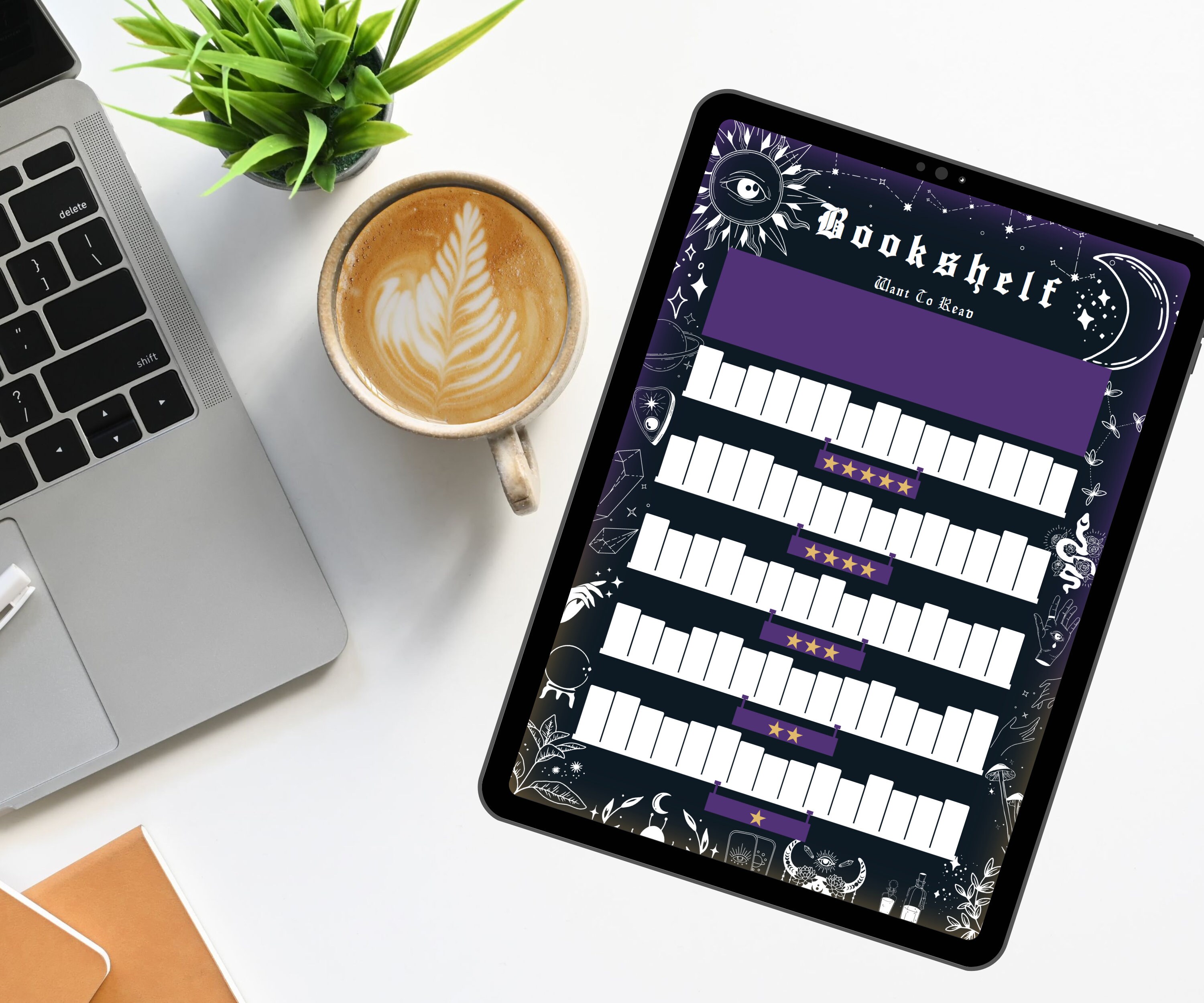 Goth Bookworm Reading Journal: Witchy Digital Planner (printable) - Etsy
