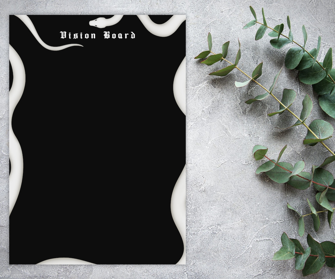 Witchy Digital & Printable Vision Board Planner Page, Goth Downloadable ...