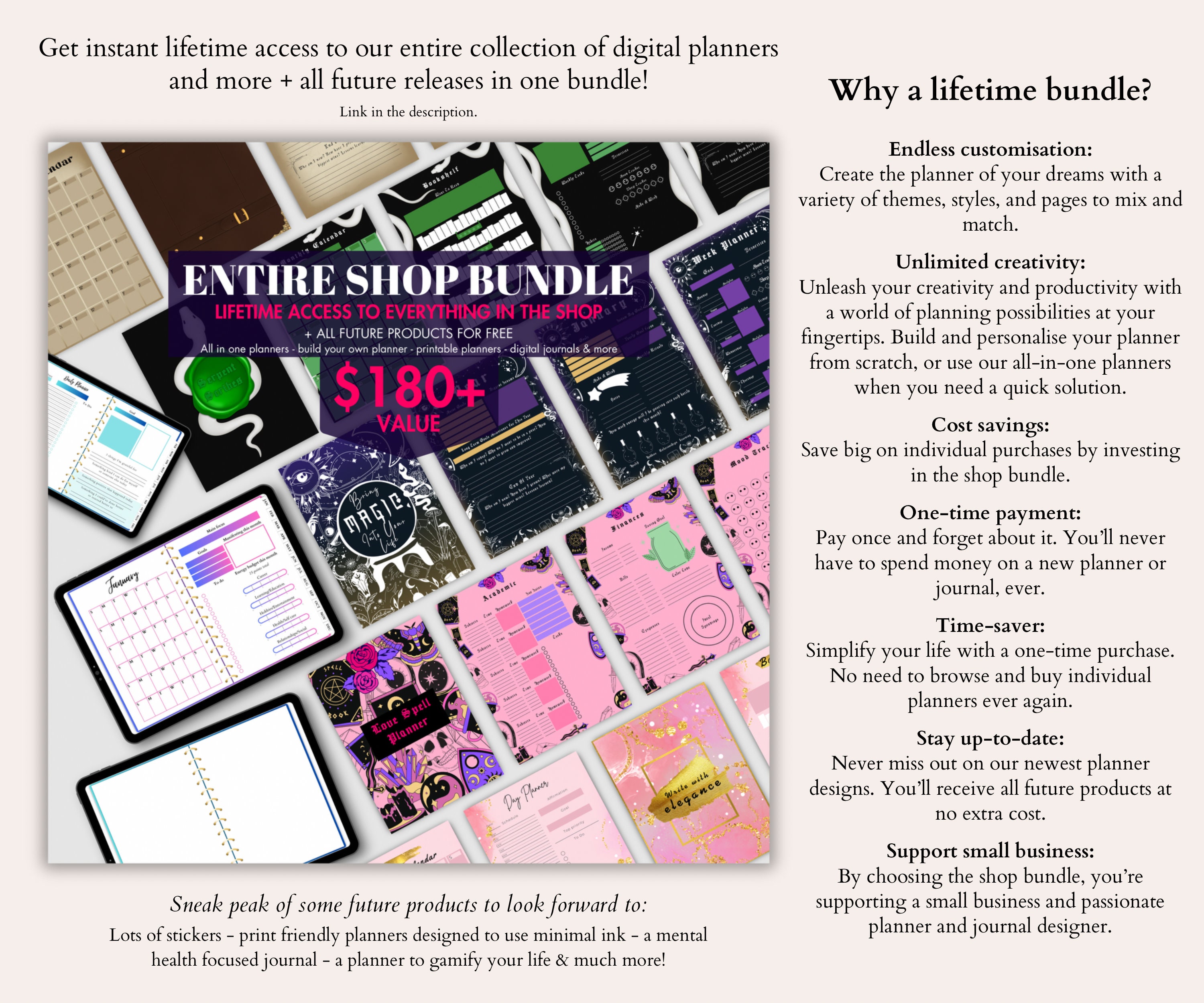 Witchy Digital & Printable Vision Board Planner Page, Goth Downloadable ...