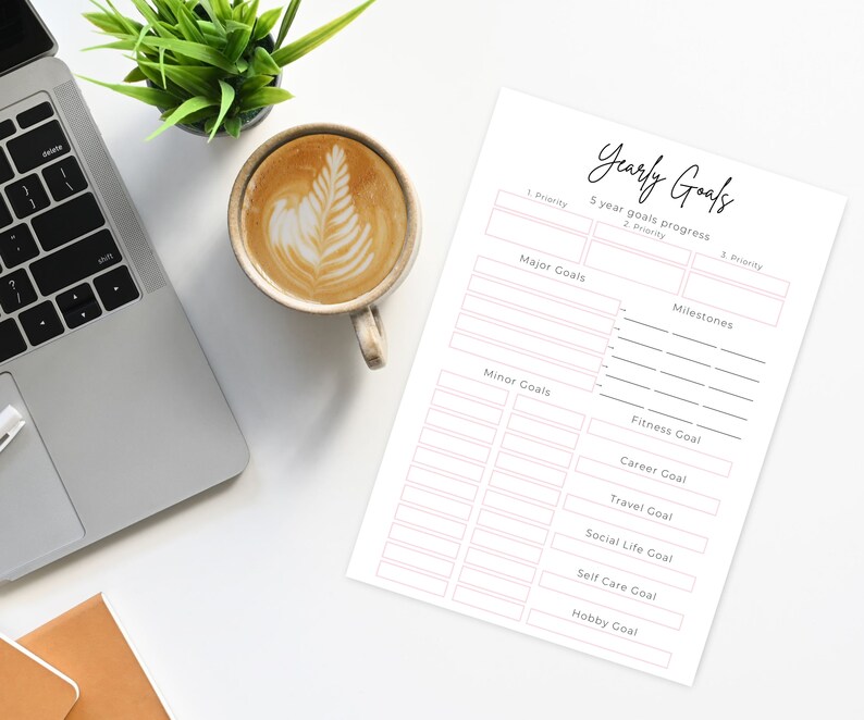 Printable Yearly Goals Planner: 5-year Milestones (PDF) - Etsy