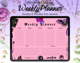 Gothic Witchy Daily to Do List Card Printable Pdf Goth Chore - Etsy
