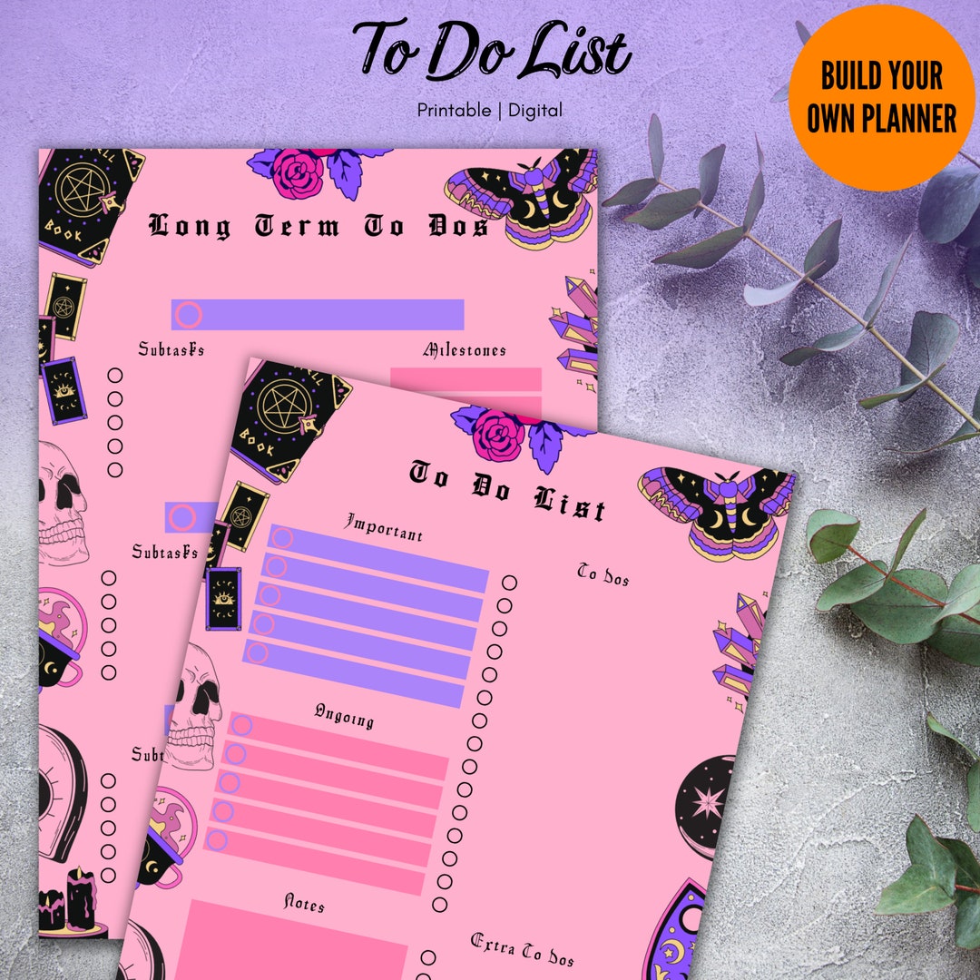 Pastel Goth to Do List: Witchy Printable Planner (digital Download) - Etsy