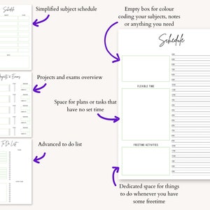 Printable Academic Student Planner Bundle, Homework and Schedule ...