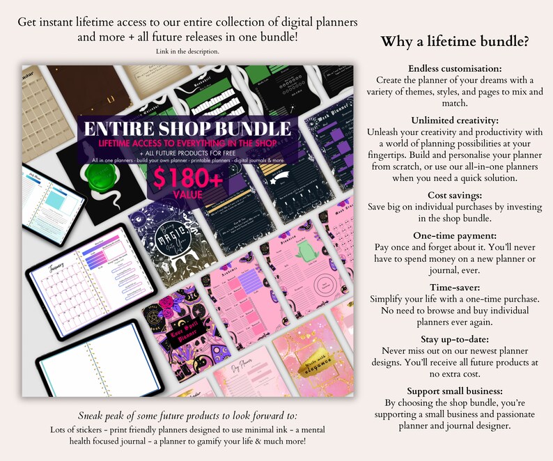 Goth Digital & Printable Vision Board Planner, Witchy Stationary for ...