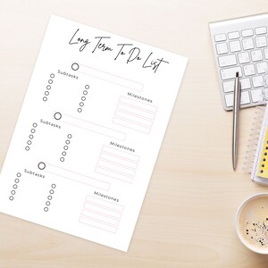 Printable to Do List, Long Term to Do List, Goal Planner, Goodnotes ...