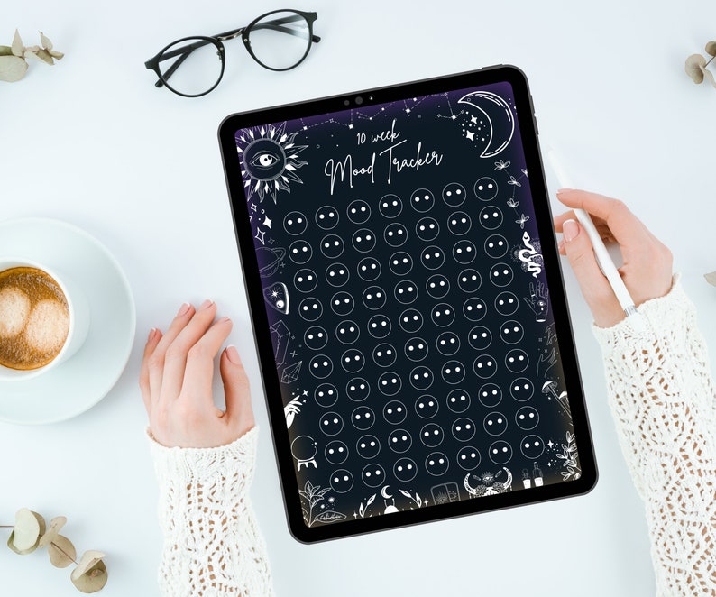 Goth Digital & Printable Mood Tracker Planner, Witchy Stationary for ...
