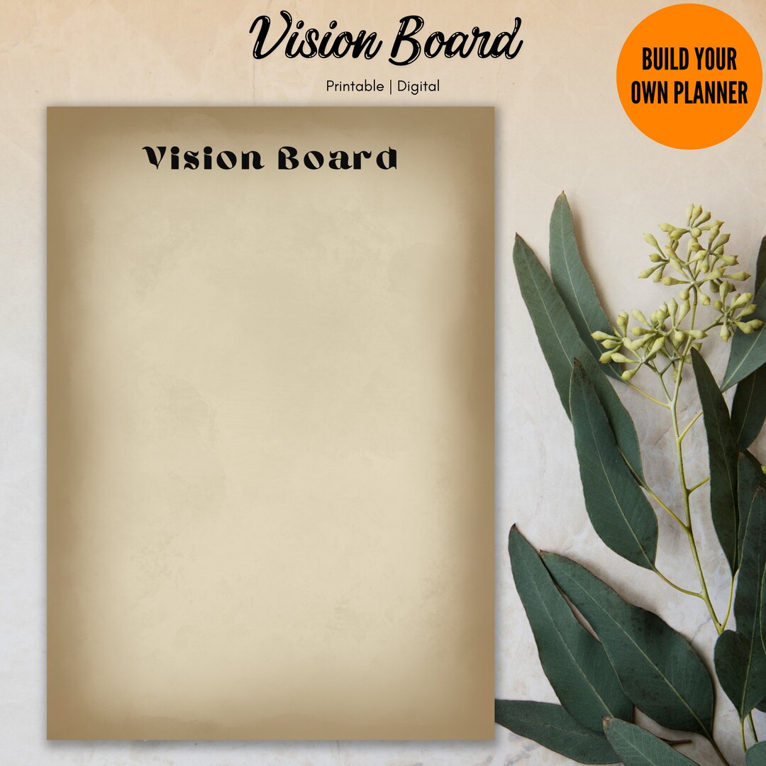 Printable & Digital Leather Planner Vision Board, Witchy Vintage ...