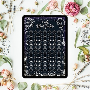 Goth Digital & Printable Mood Tracker Planner, Witchy Stationary for ...