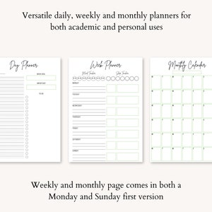 Printable Academic Student Planner Bundle, Homework and Schedule ...