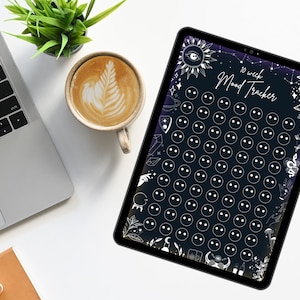 Goth Digital & Printable Mood Tracker Planner, Witchy Stationary for ...