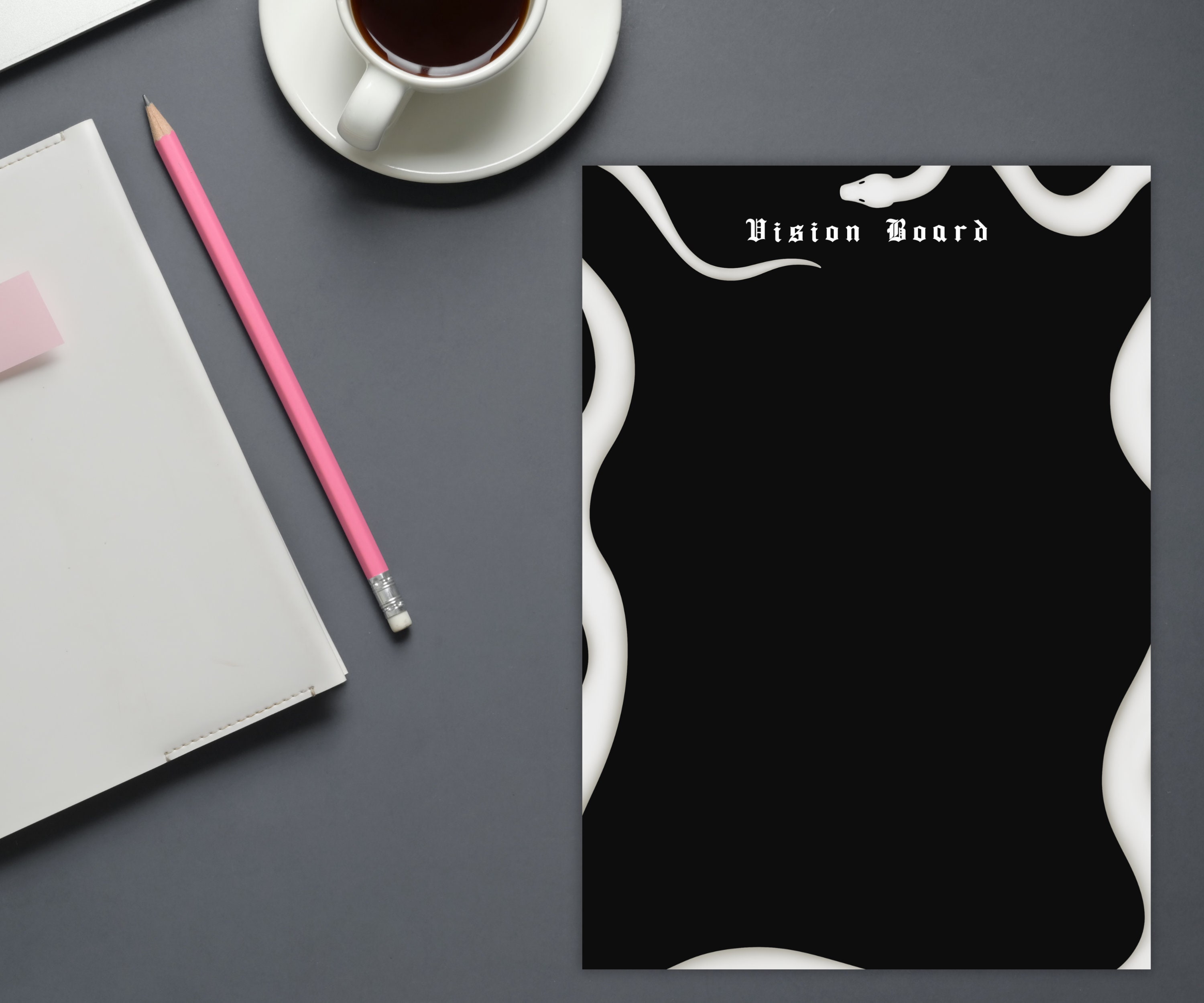 Witchy Digital & Printable Vision Board Planner Page, Goth Downloadable ...