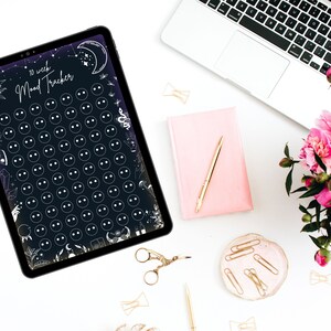 Goth Digital & Printable Mood Tracker Planner, Witchy Stationary for ...