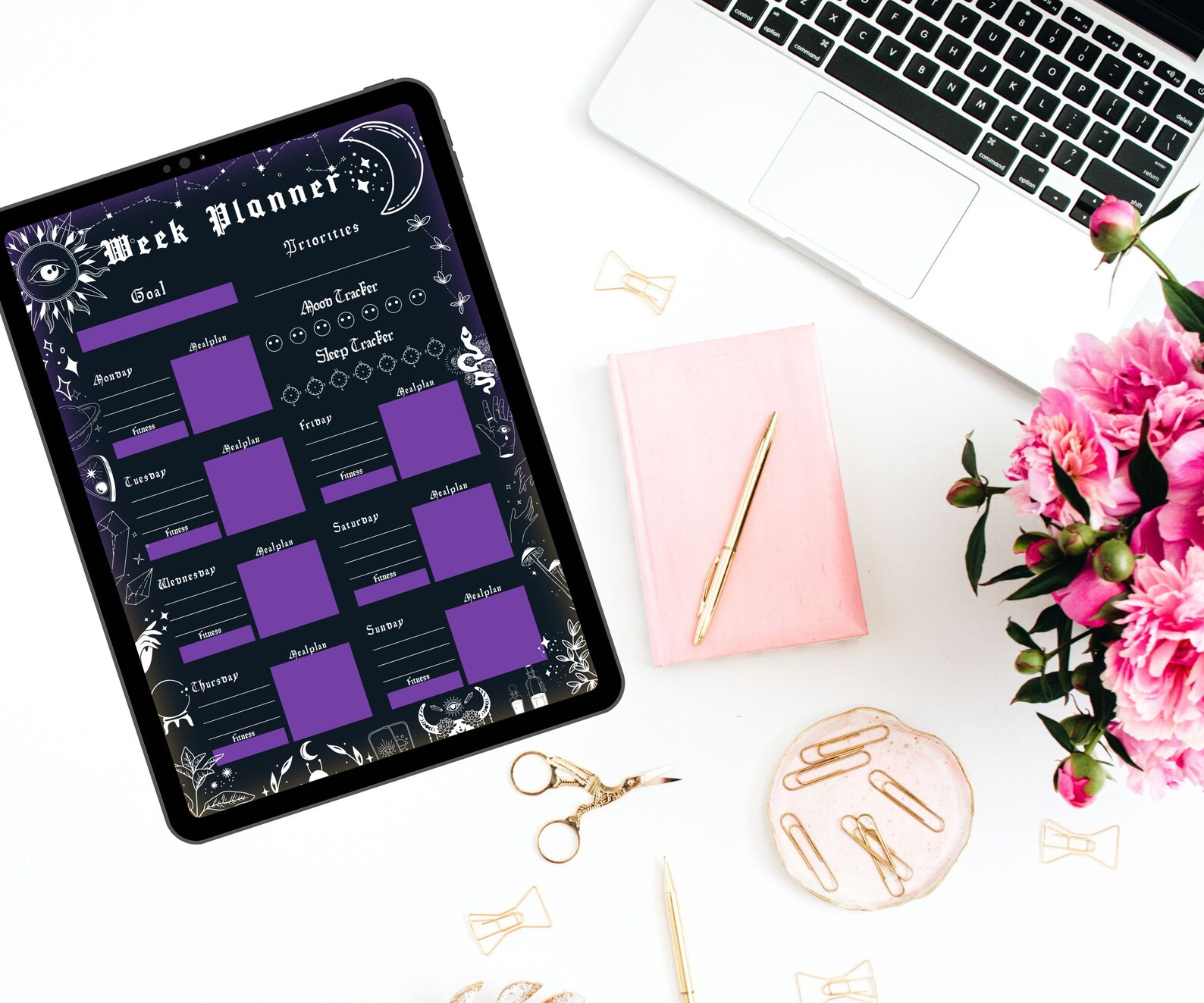 Goth Weekly Planner: Witchy Dark Academia Stationery (digital Download ...
