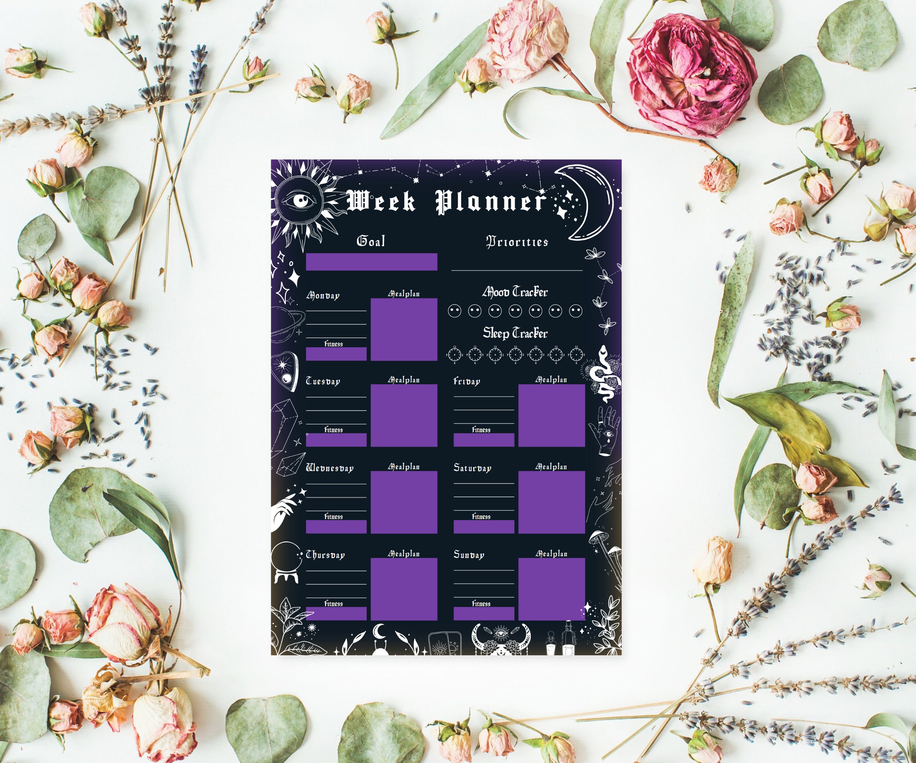 Goth Academic Planner Bundle: Witchy Printable Stationery (digital) - Etsy