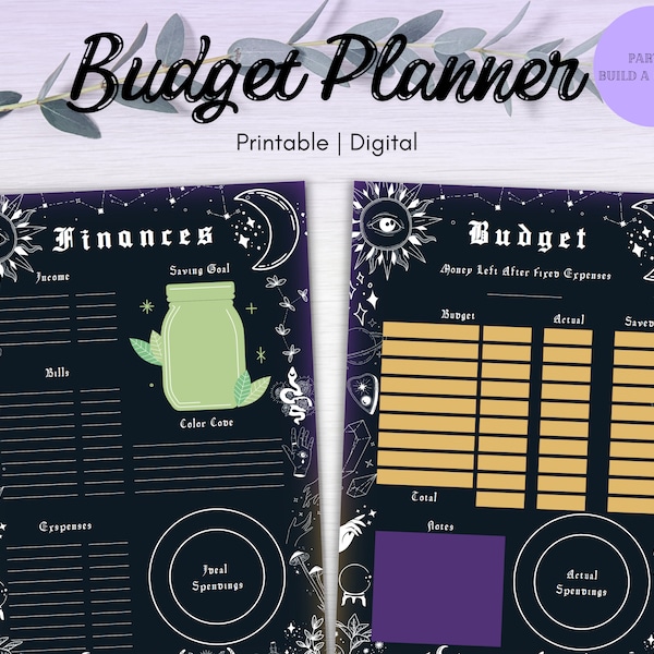 Goth Budget Template - Etsy