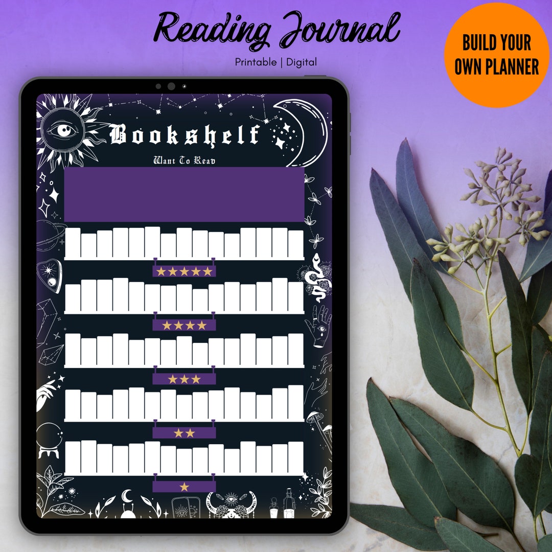 Goth Digital & Printable Bookworm Planner, Witchy Stationary for Print ...