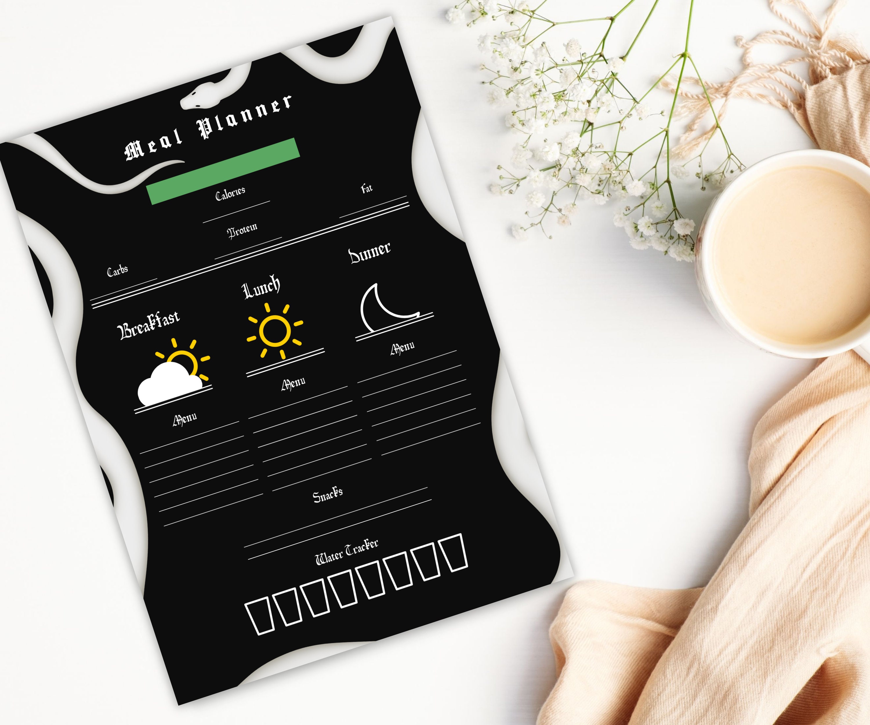 Witchy Digital & Printable Meal Planner, Goth Downloadable Menu ...