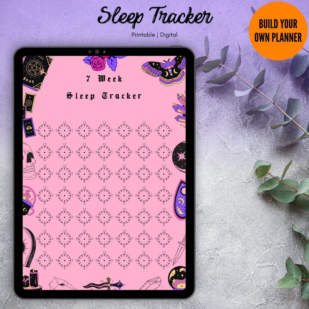 Pastel Goth Digital Sleep Tracker Planner, Witchy Cute Printable ...