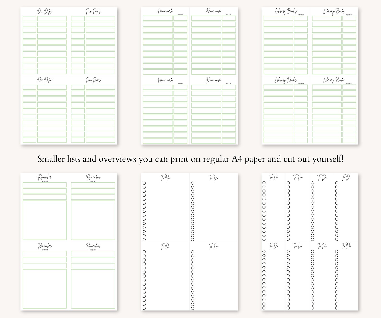 Printable Academic Student Planner Bundle, Homework and Schedule ...