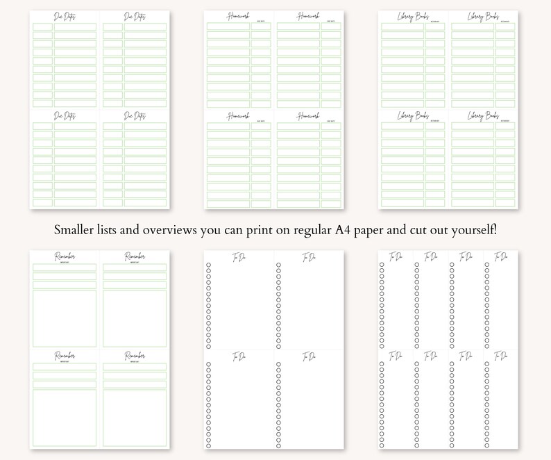 Printable Academic Student Planner Bundle, Homework and Schedule ...