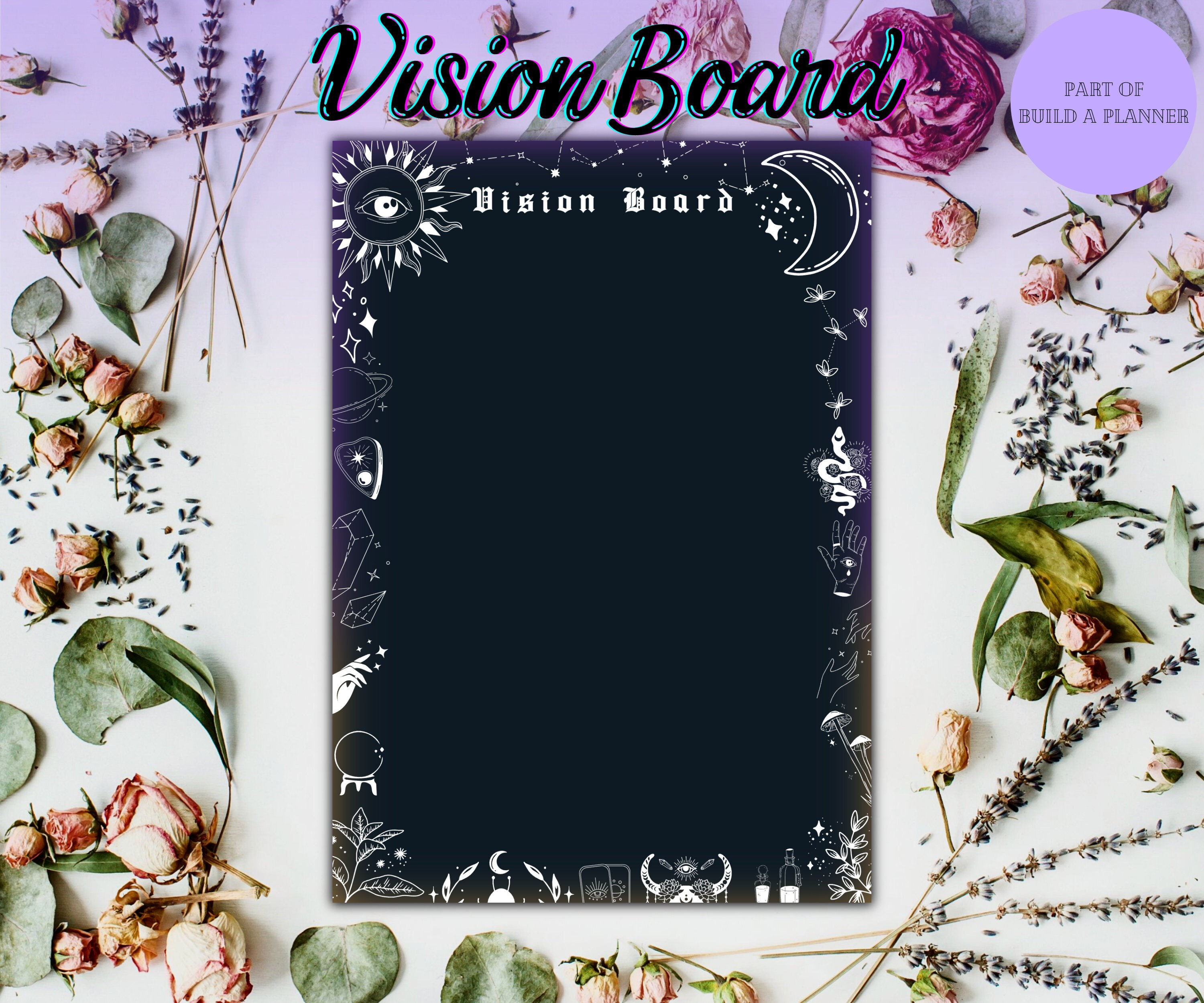 Goth Digital & Printable Vision Board Planner Witchy - Etsy