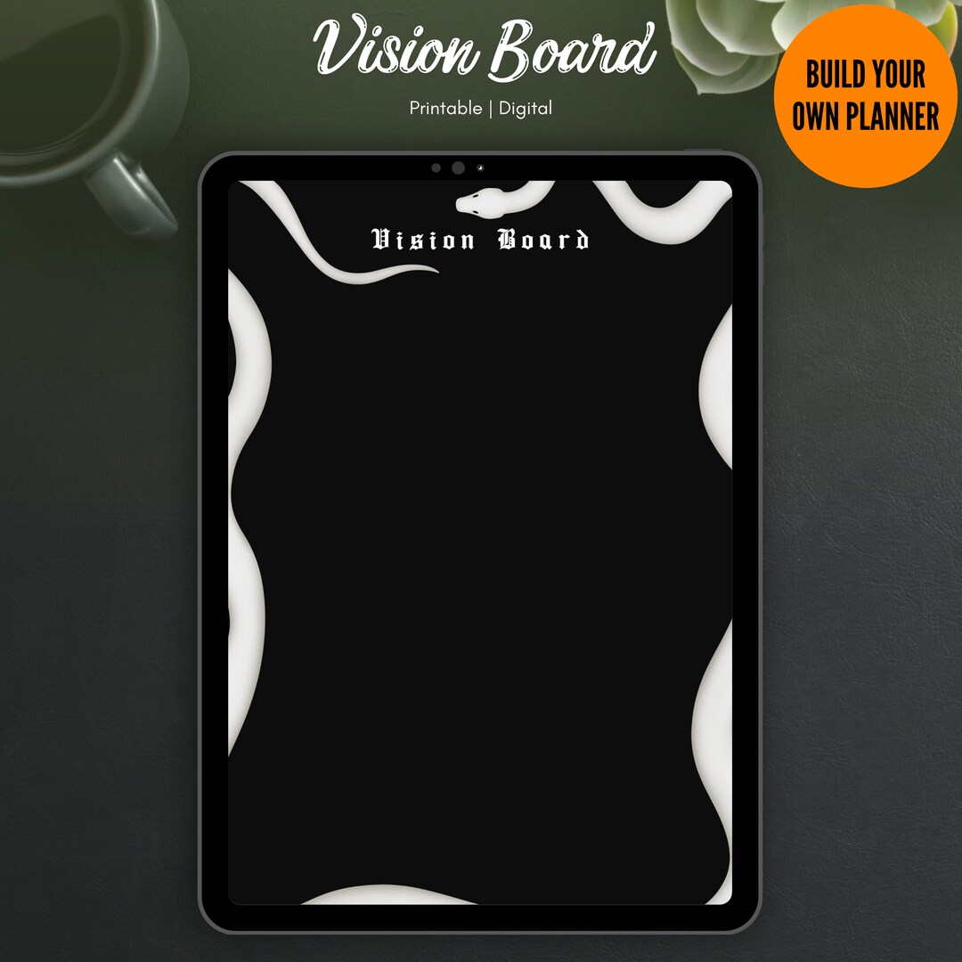 Witchy Digital & Printable Vision Board Planner Page, Goth Downloadable ...