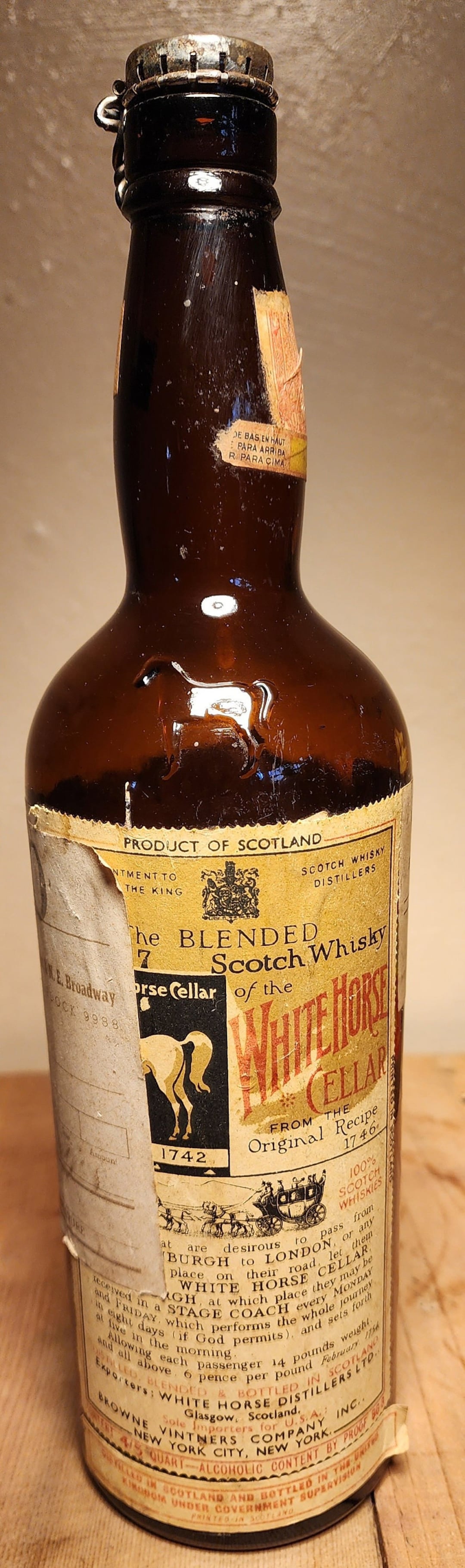 1940s White Horse Scottish Whiskey Bottle Shipped to the - Etsy Australia