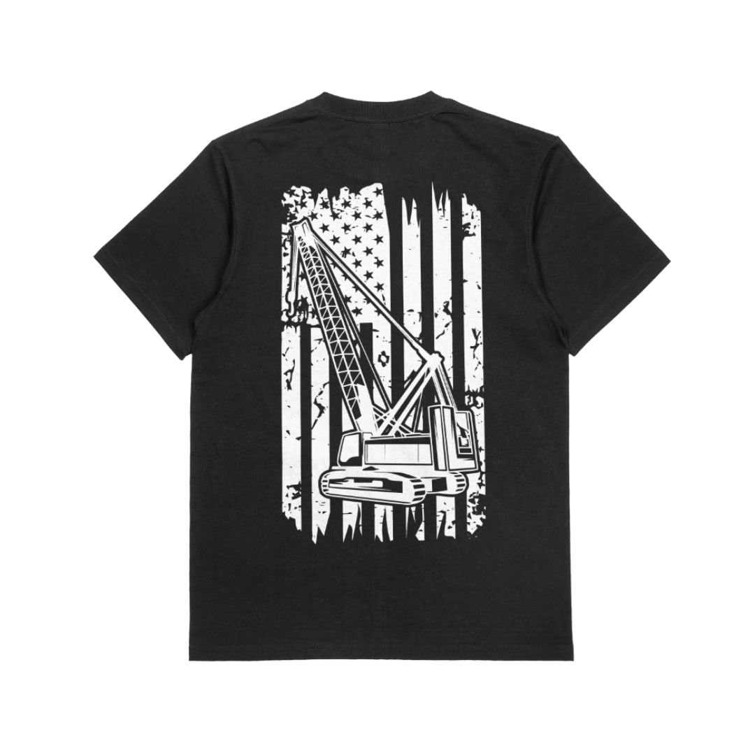 American Flag Crane Operator T-shirt Blue Collar Collection for Proud ...