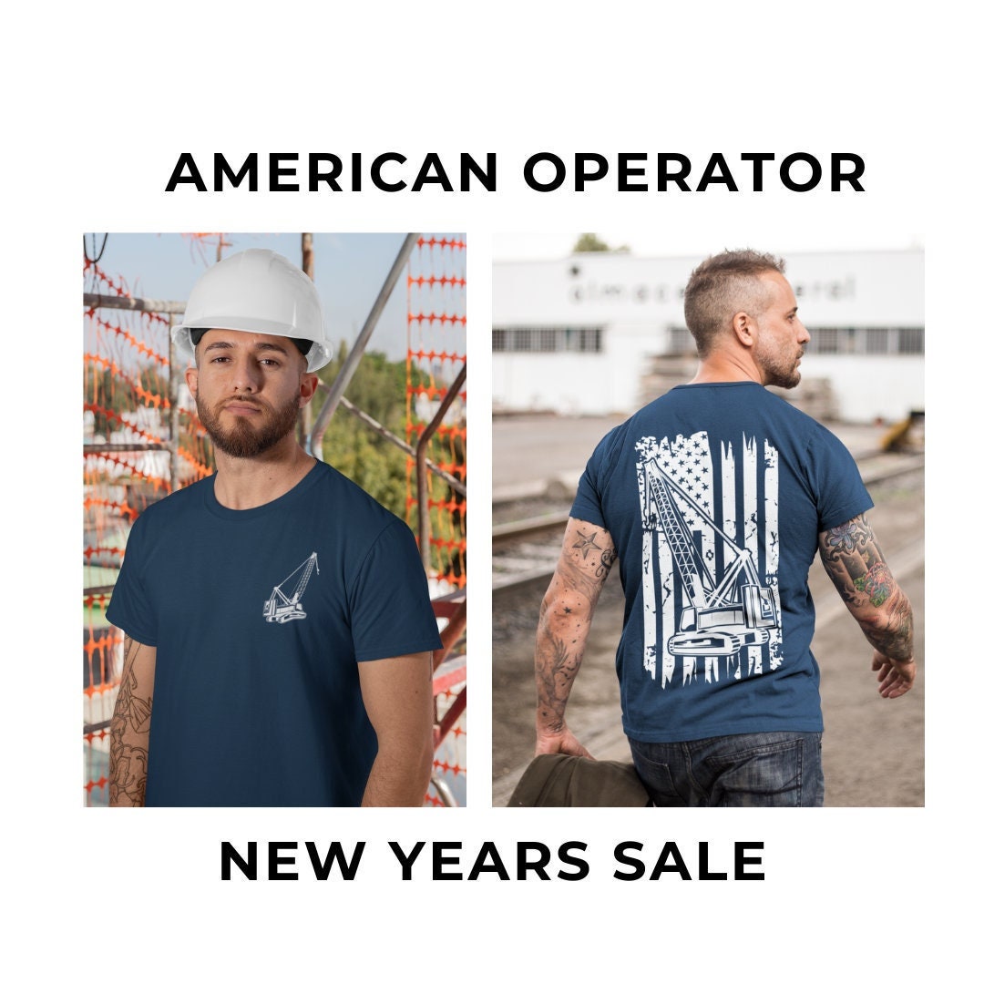 American Flag Crane Operator T-shirt Blue Collar Collection for Proud ...
