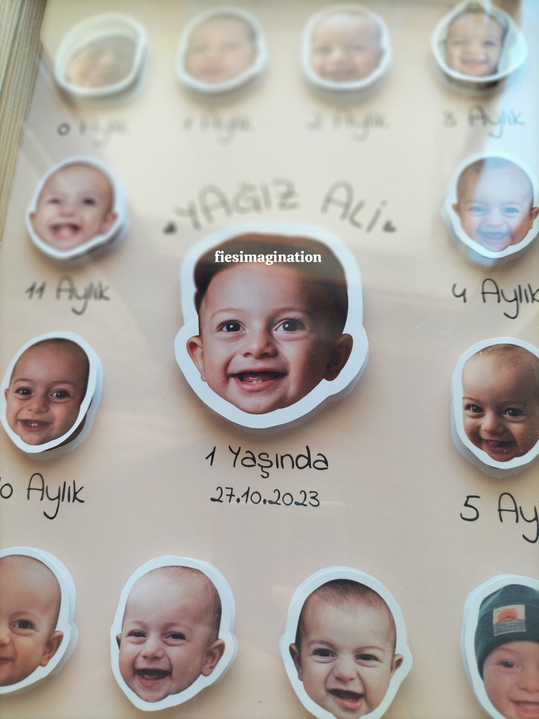 Personalized Photo Frame, One Year Photo Board, My First Year Photo ...