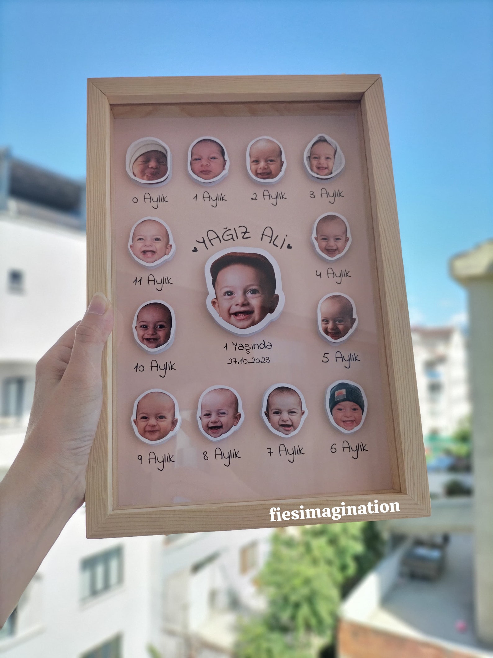 Personalized Photo Frame, One Year Photo Board, My First Year Photo ...