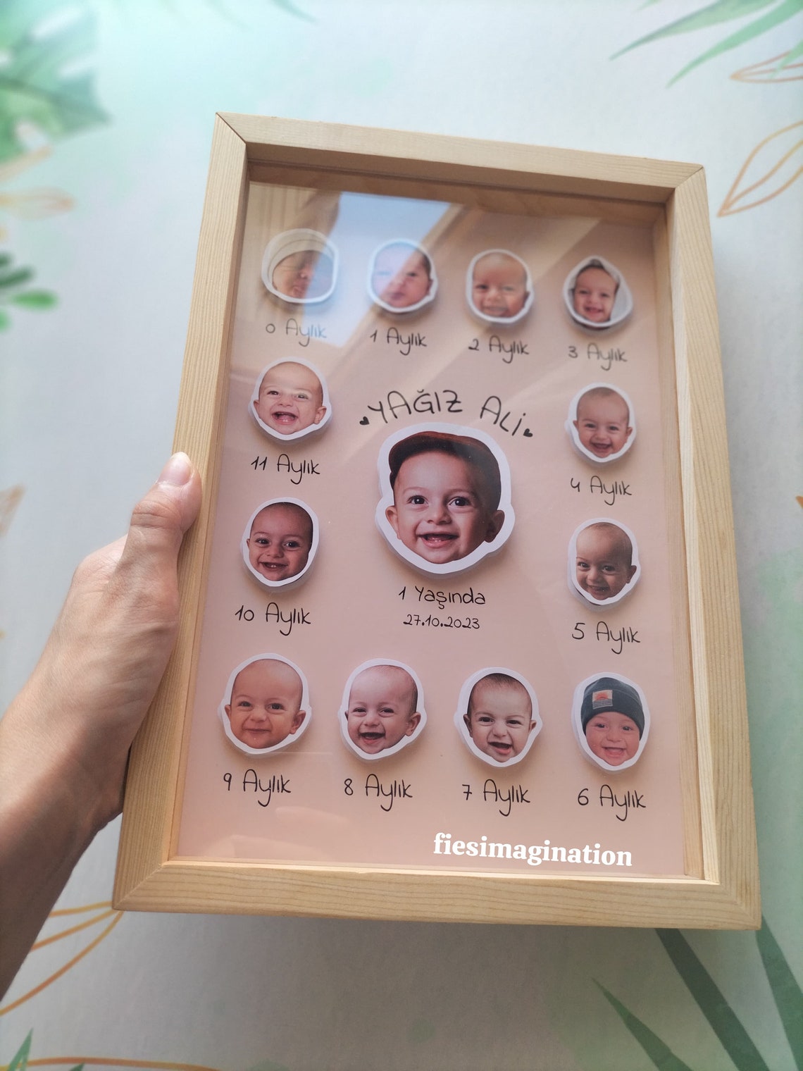 Personalized Photo Frame, One Year Photo Board, My First Year Photo ...