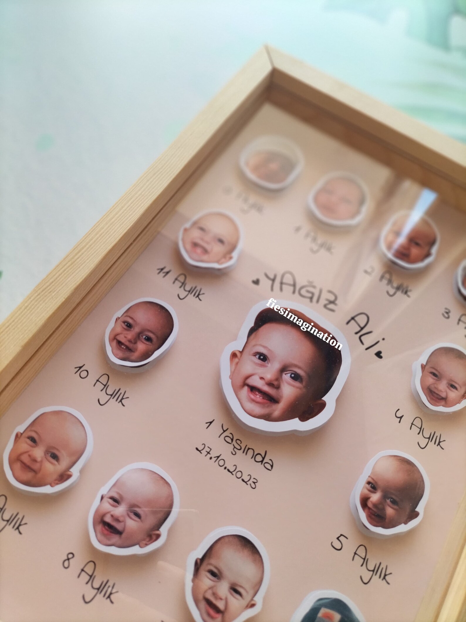 Personalized Photo Frame, One Year Photo Board, My First Year Photo ...