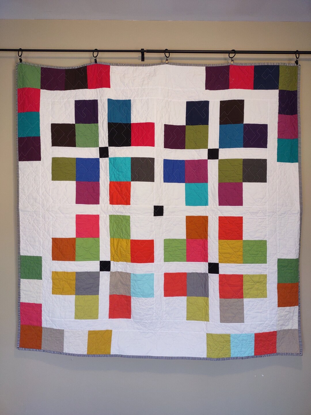 Handmade Brightly Colored Modern Colorblock Throw Size Quilt - Etsy