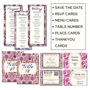 Purple Indian Wedding Invitation Digital Invite Mehndi Invitation ...