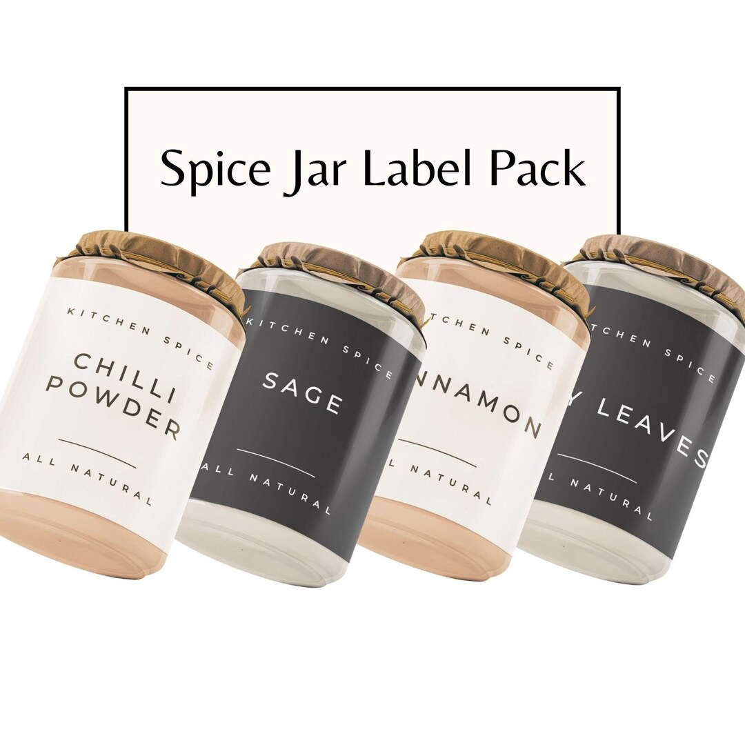 Spice Jars Label Spice Labels Pack Vinyl Decal Pack Product Labels ...