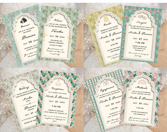 Indian Wedding Invitation Digital Template Bundle Mehndi Invitation ...