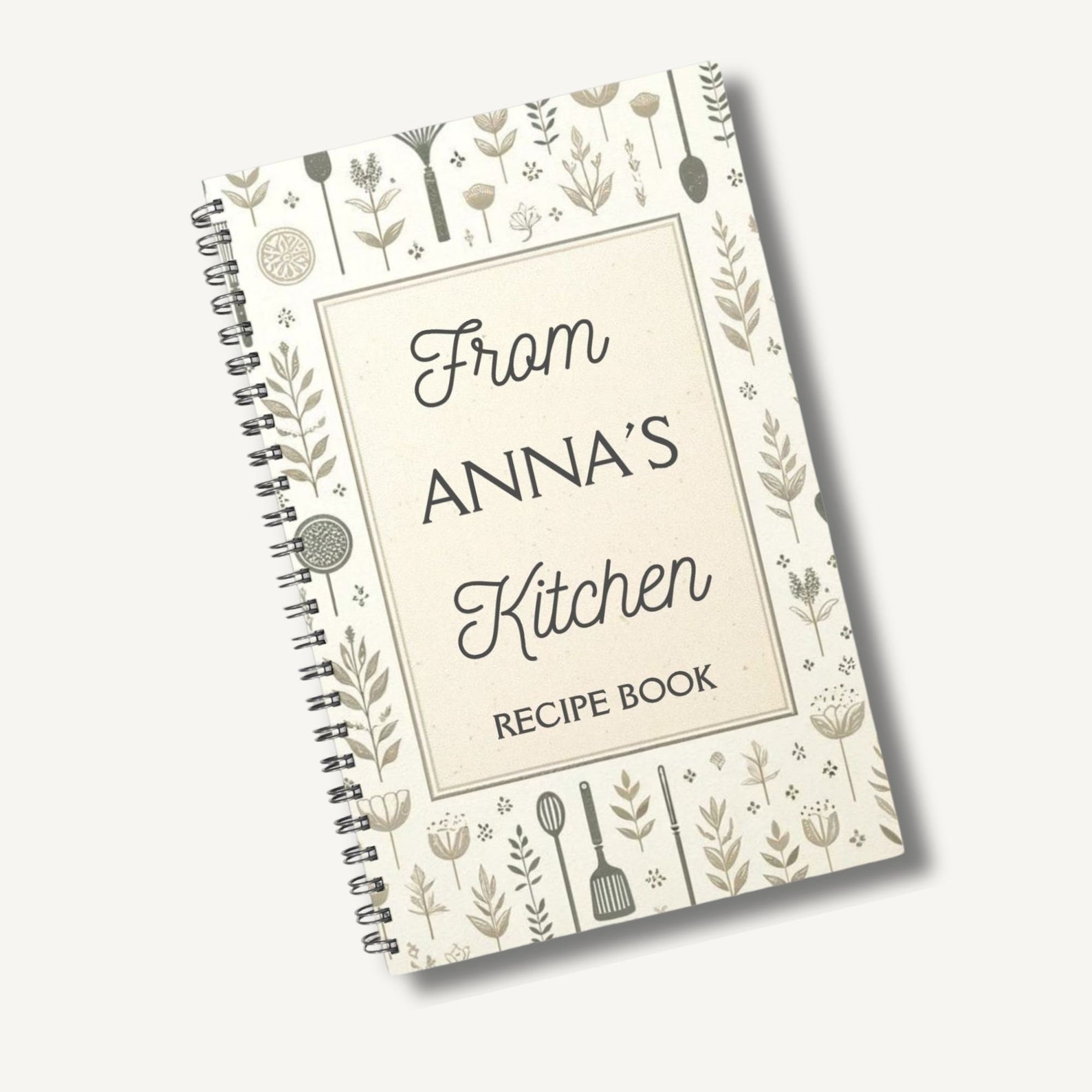 Personalized Recipe Book Custom Hardcover Recipe Binder Spiral Blank ...