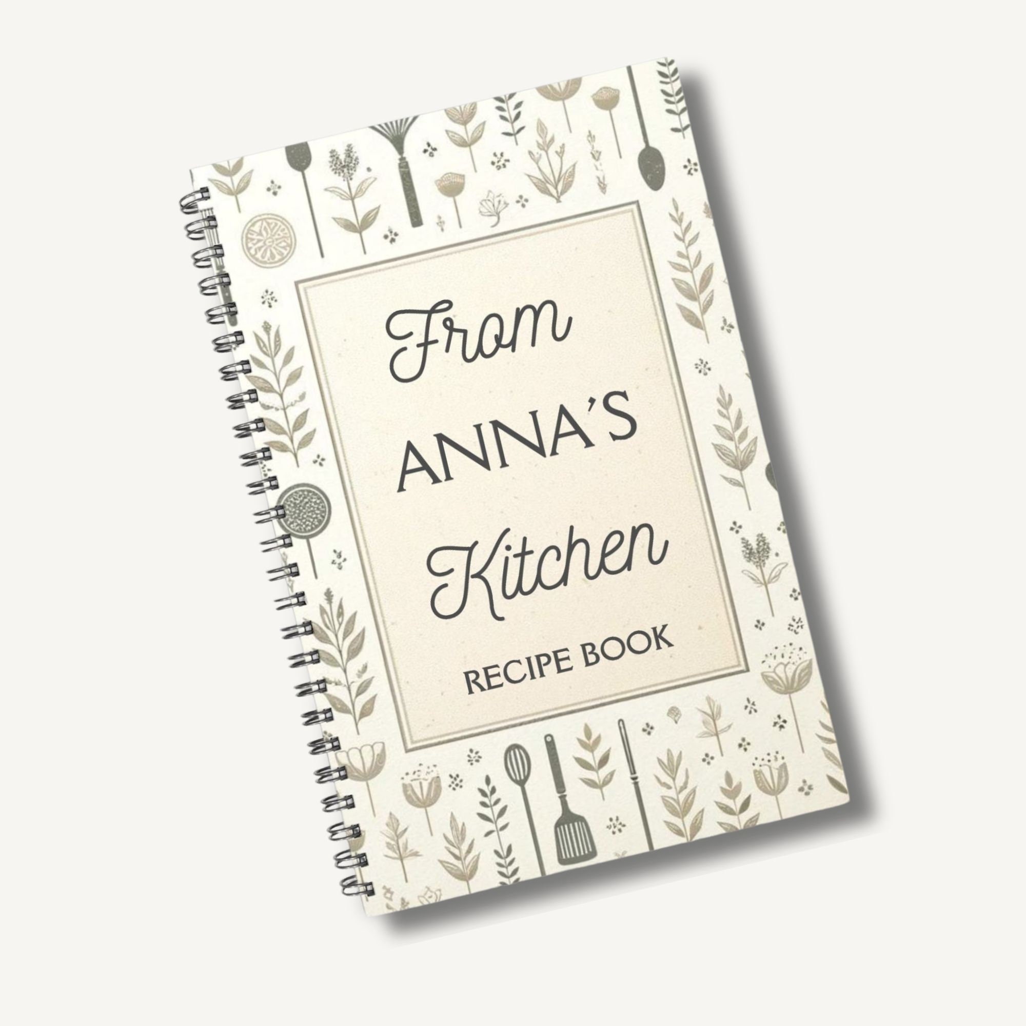 Personalized Recipe Book Custom Hardcover Recipe Binder Spiral Blank ...