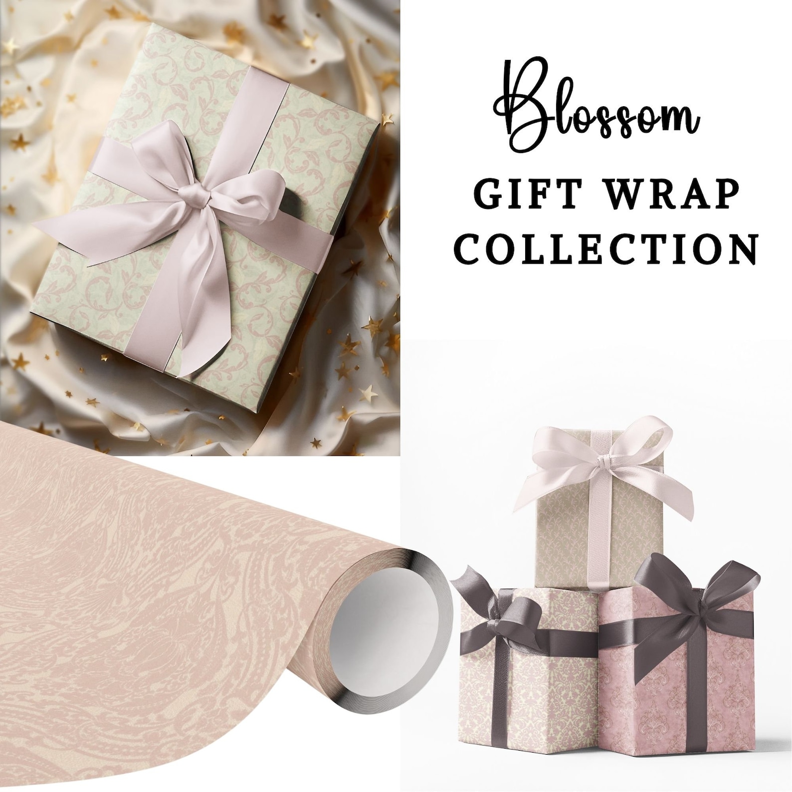 Floral Gift Wrapping Paper Elegant Gift Wrap Birthday Christmas ...