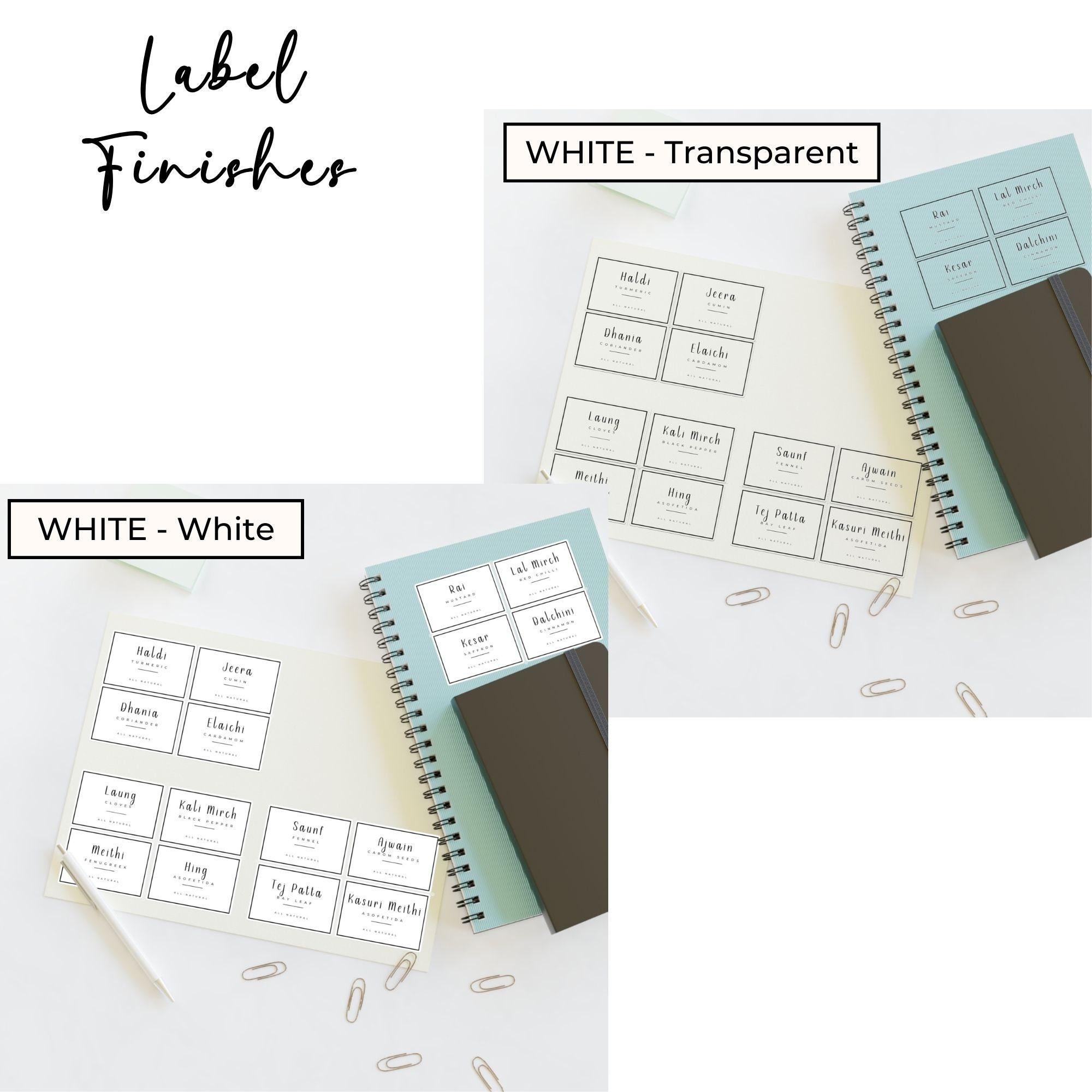 Indian Spices Label Indian Food Label Spice Jar Custom Seasoning Labels ...