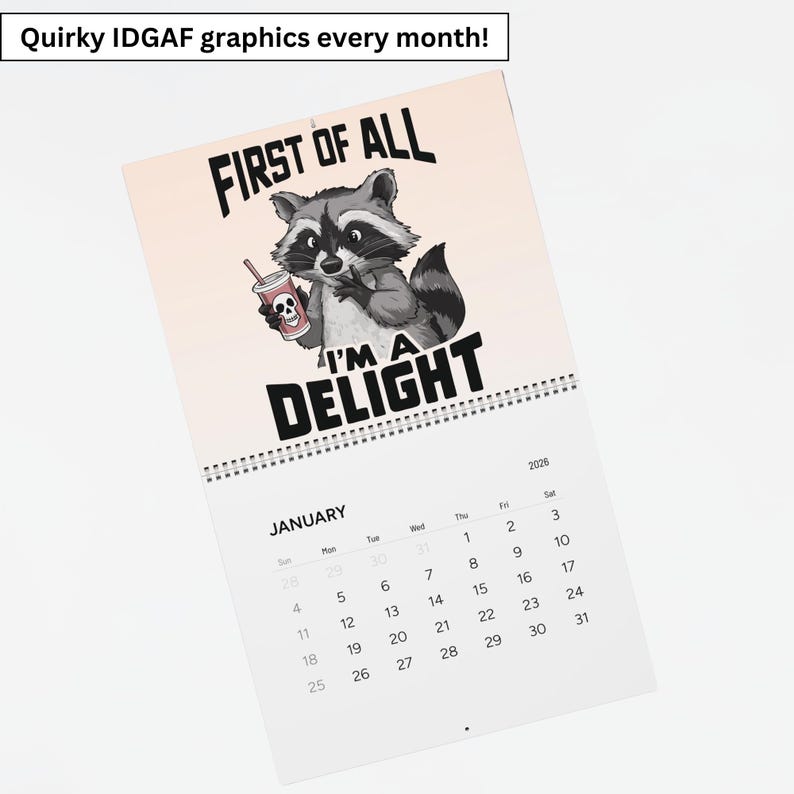 IDGAF 2026 Wall Calendar: Sarcastic Snarky Quotes Planner - Etsy