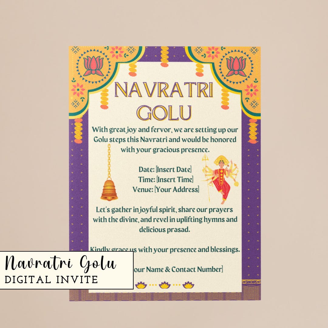 Customizable Navratri Golu Invitation: Digital Hindu Festival Invite ...