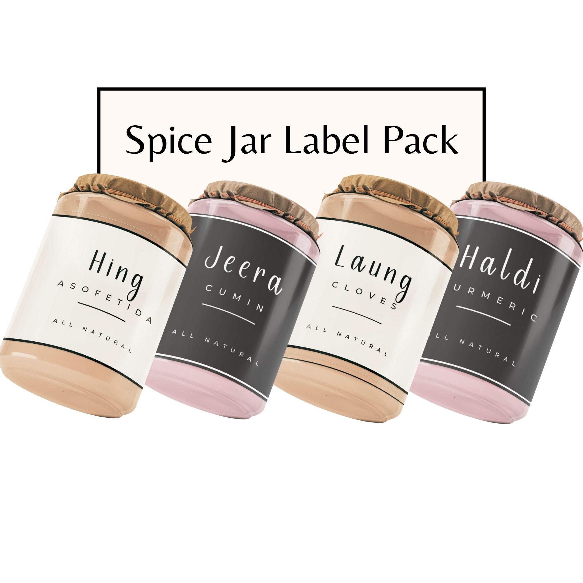 Indian Spices Label Indian Food Label Spice Jar Custom Seasoning Labels ...