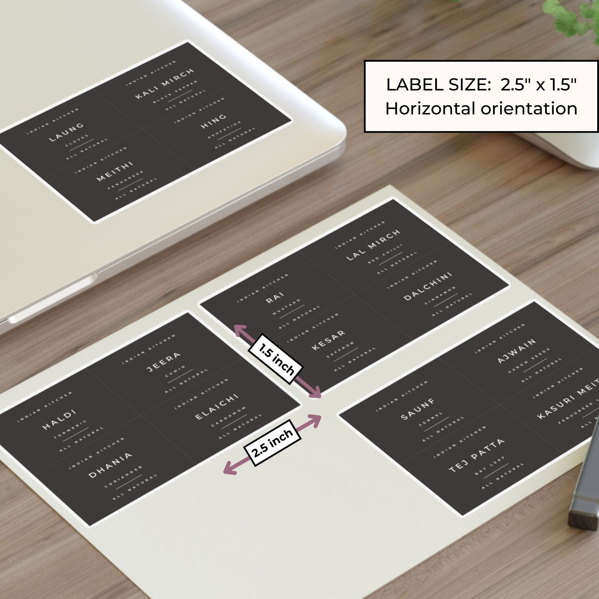 Indian Spices Label Indian Food Label Spice Jar Custom Seasoning Labels ...