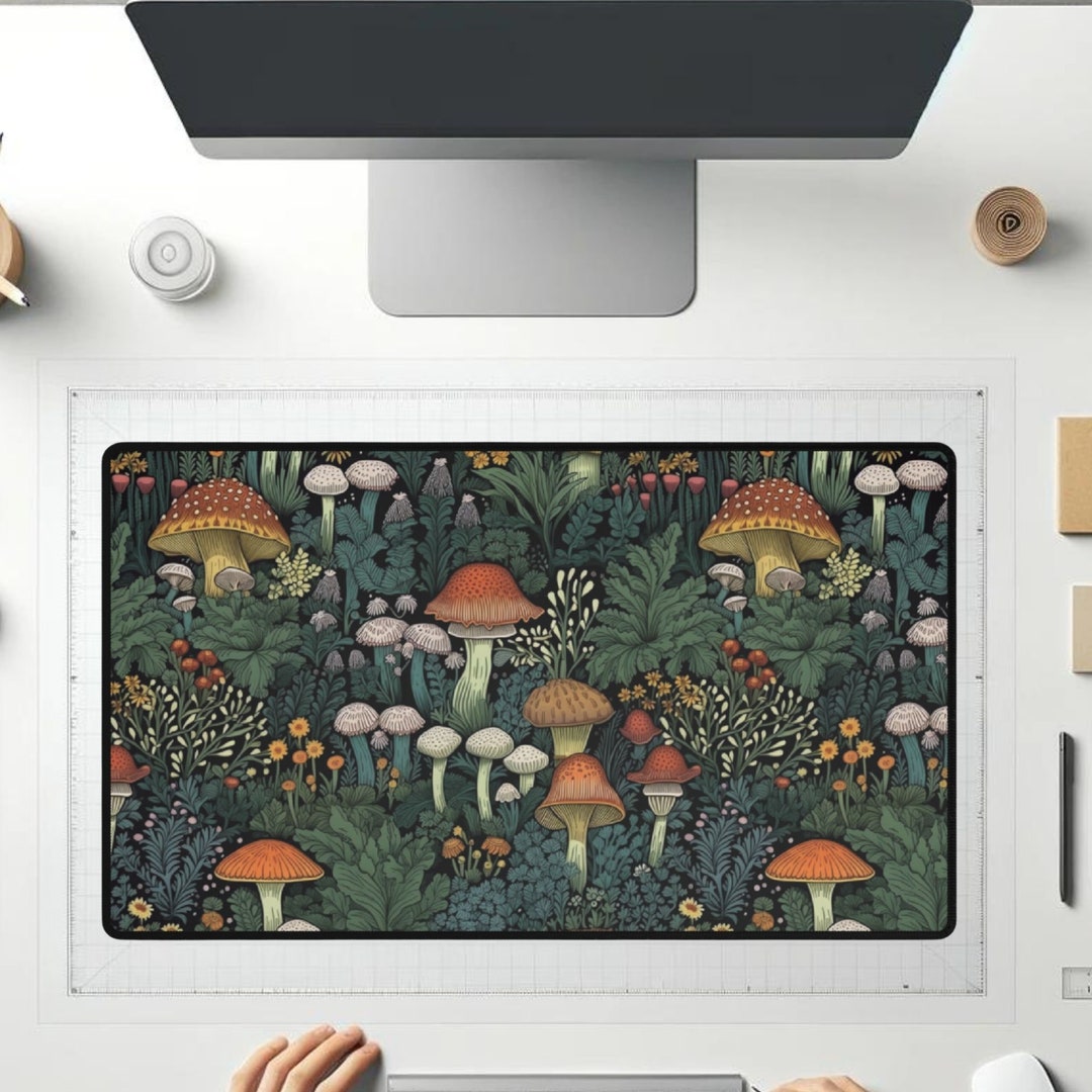 Mushroom Desk Mat Cottagecore Deskmat Office Decor Mushroom Mousepad ...