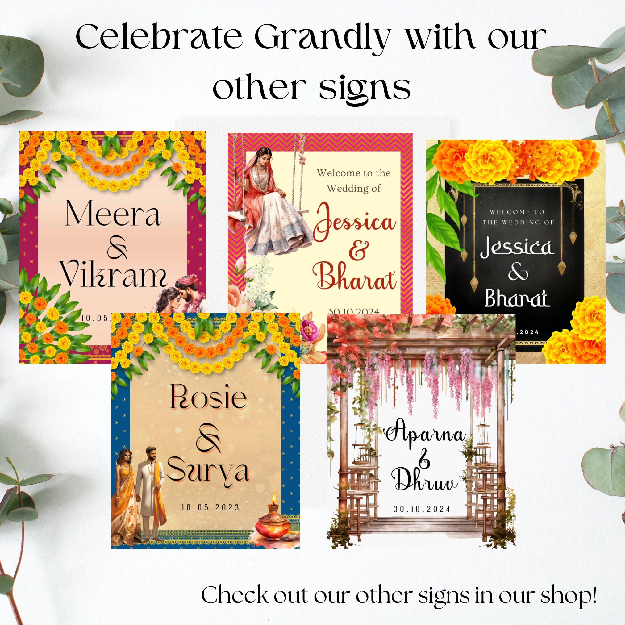 Custom Indian Wedding Welcome Sign, Indian Wedding Decor, Sangeet Haldi ...