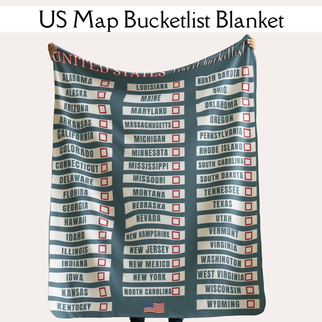 Travel Blanket Bucket List Kid Airplane Soft Blanket Velveteen Plush ...